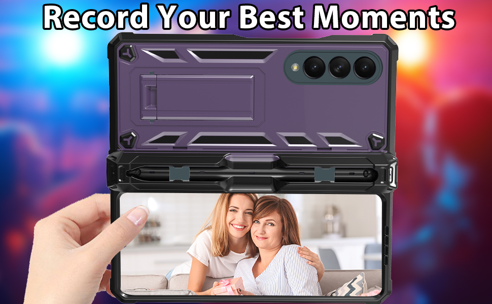 Amazon.com: KJSK for Samsung Galaxy Z Fold 4 Case,with S Pen Holder+Belt Clip Holster+Built-in ...