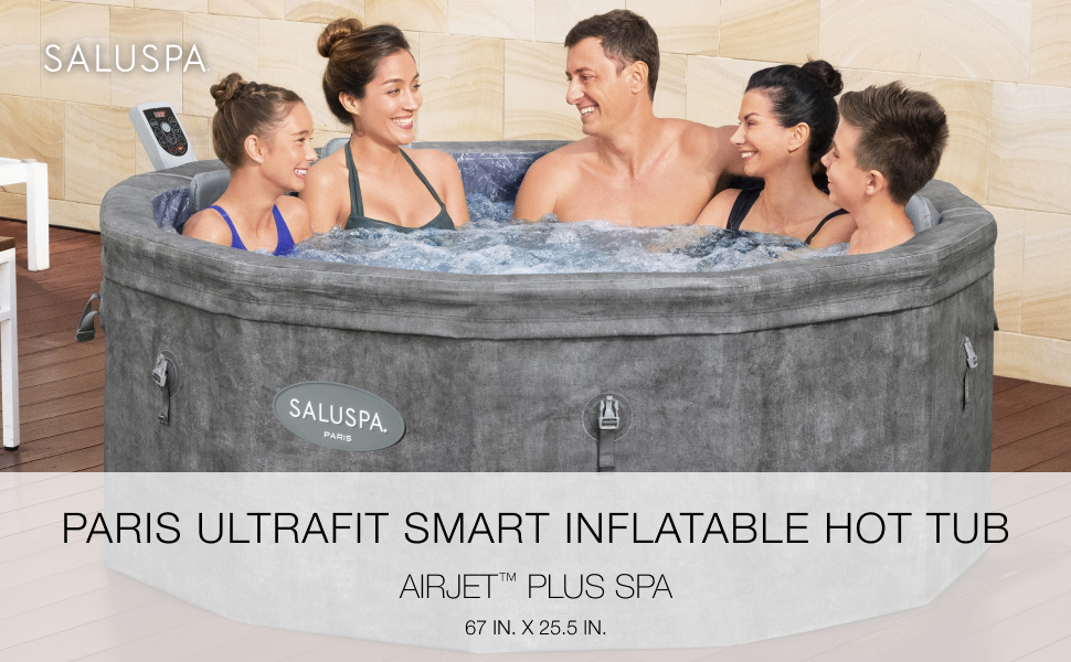 Amazon.com : Bestway SaluSpa Paris ThermaCore UltraFit Smart AirJet Rigid Foam Hot Tub Spa (67 ...