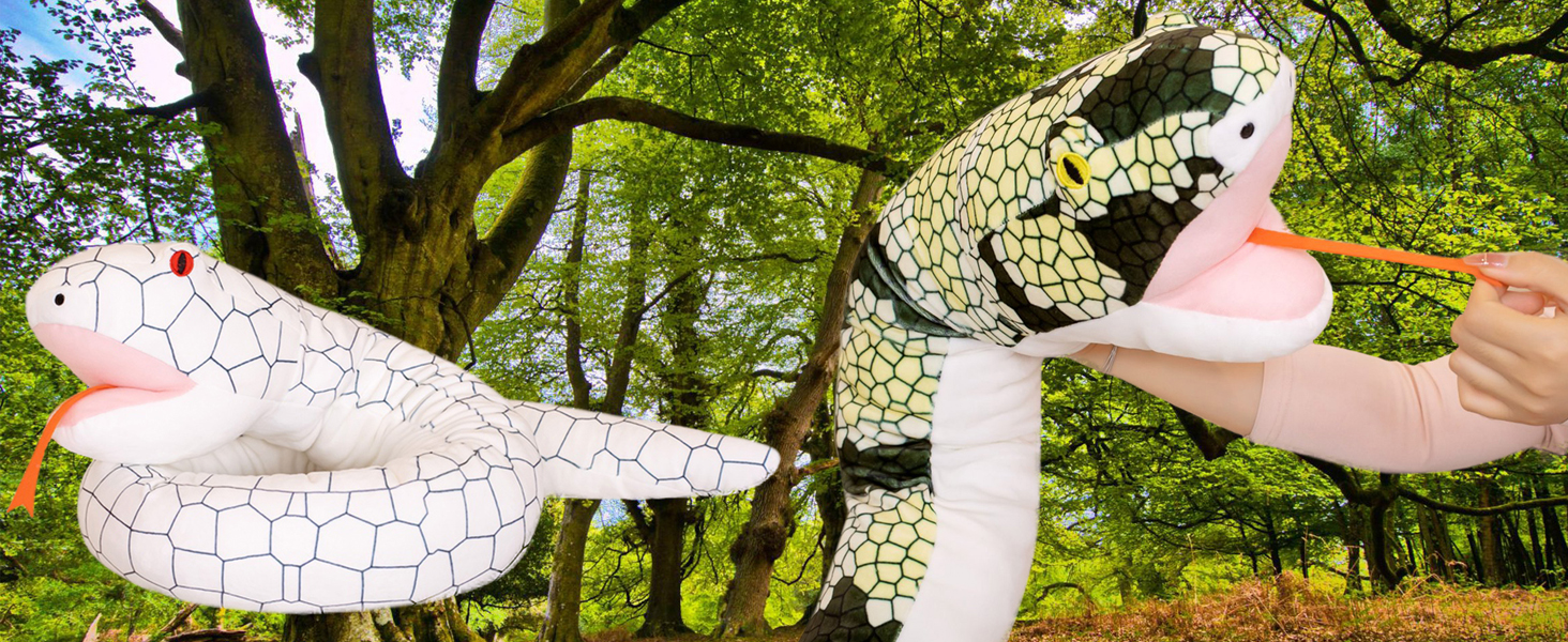 Amazon.com: ELAINREN Realistic Green Snake Plush Hand Puppet with ...