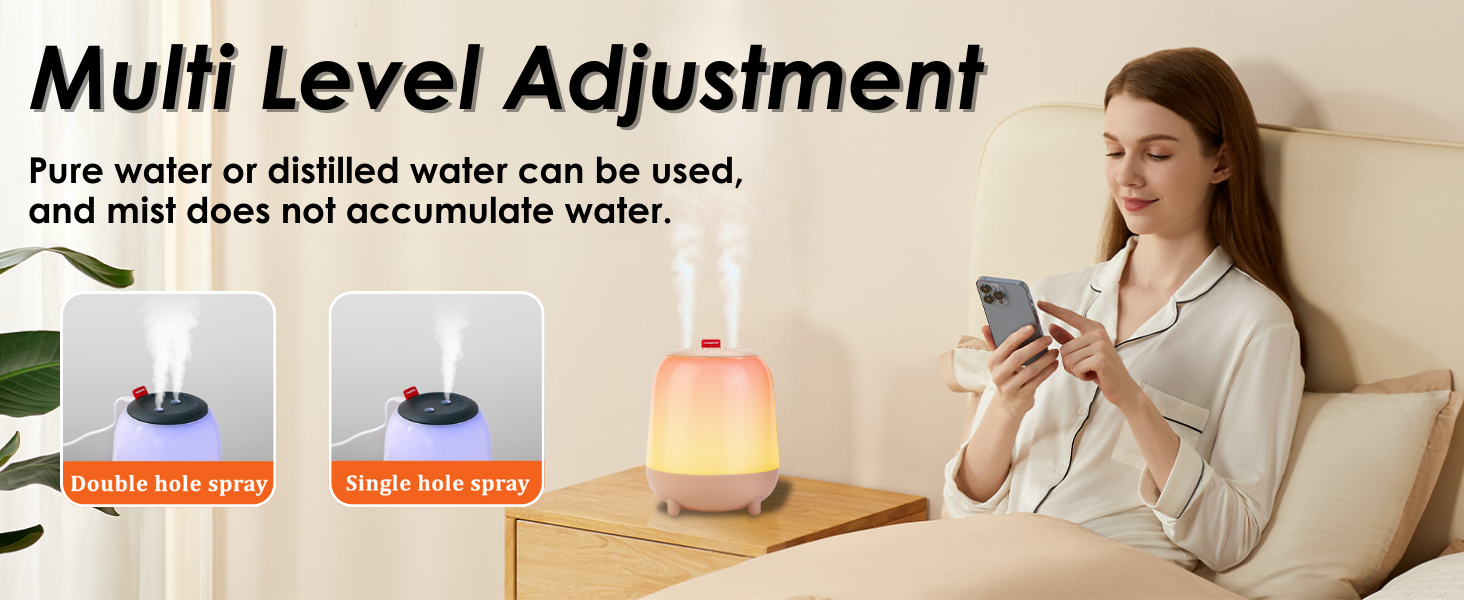 Amazon.com: Humidifiers for Bedroom with Nightlight, Ultrasonic Cool Mist Humidifier Top Fill ...