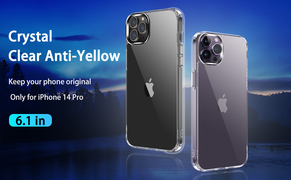 Amazon.com: JJGoo Compatible with iPhone 14 Pro Case Clear, Non-Yellowing Shockproof Phone Case ...