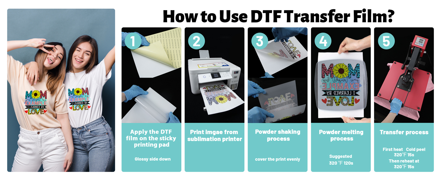 Amazon.com: KASYU DTF Transfer Film Powder Kit for All Sublimation DTF Printer,30 Pcs DTF ...