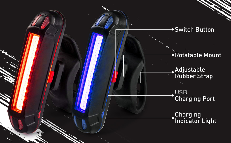 2Pack Bike Rear Tail Light USB Rechargeable Bicycle Taillight Ultra Bright Bicycle LED Safety ...