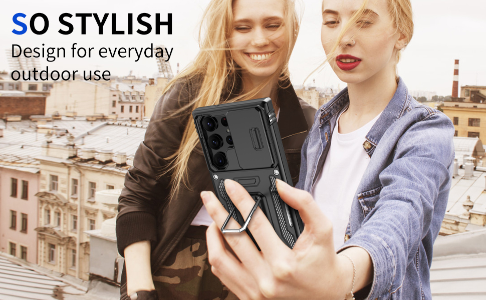 Amazon.com: KTUOHU Case for Samsung Galaxy S23 Ultra, with [Slide Camera Cover] [2X Screen ...