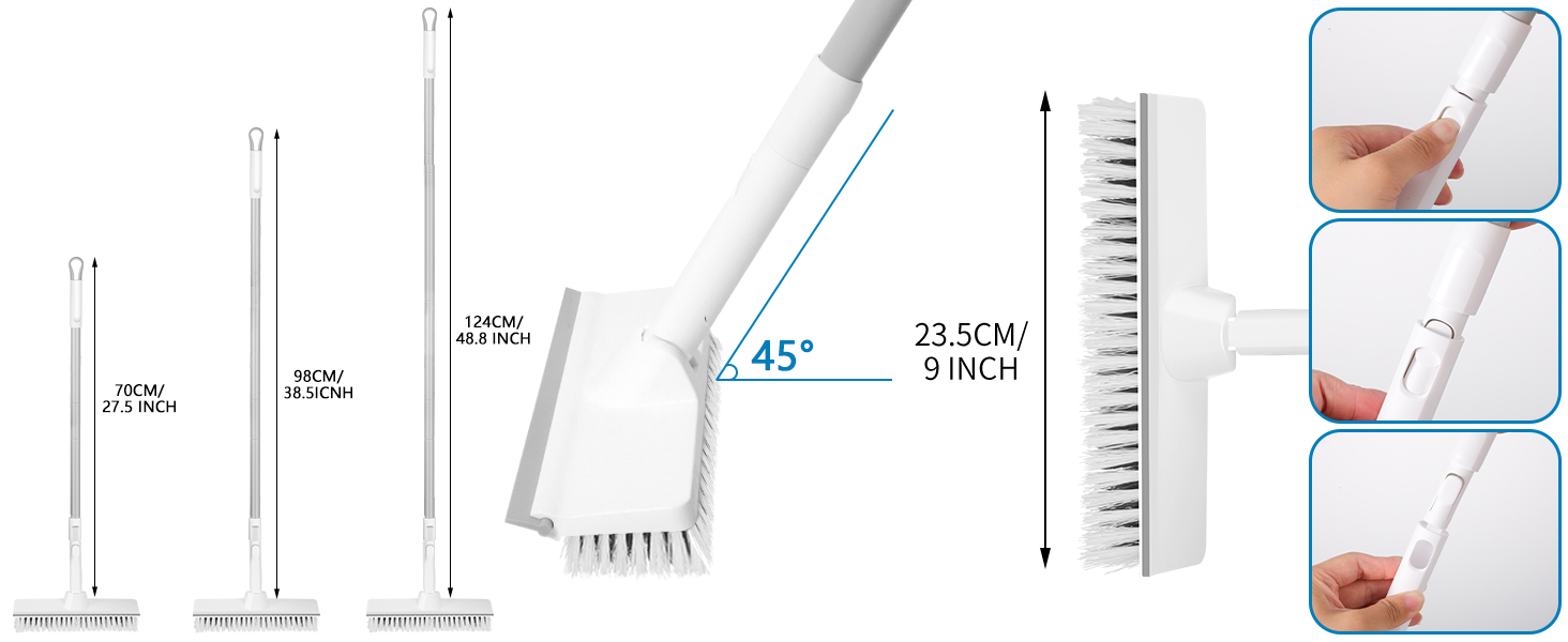 Amazon.com: Wlich Floor Scrubbing Brush, 2-in-1 Floor Scrub Brush with ...