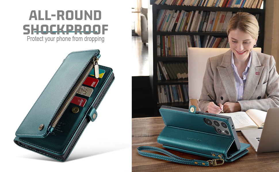 Amazon.com: Defencase for Samsung Galaxy S24 Ultra Case, RFID Blocking Galaxy S24 Ultra Wallet ...