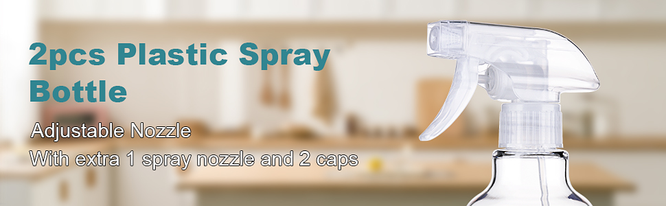 Amazon.com: Plastic Spray Bottles Empty Spray Bottle 16.9oz/500ml 2 Pack Heavy Duty Spraying ...