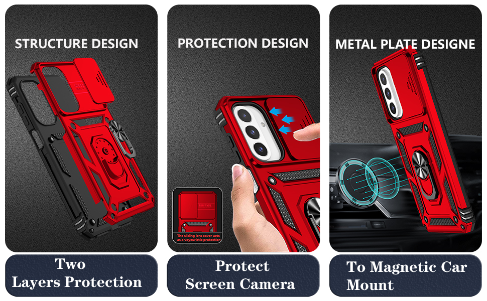 Amazon.com: SunStory Phone Case for Samsung Galaxy A26 5G Case with HD Screen Protector & Slide ...