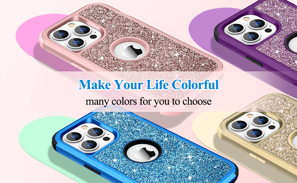 Amazon.com: Hython Case for iPhone 13 Pro Max Case Glitter, Cute Shiny Bling Sparkle Cover ...