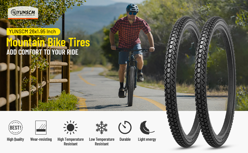 Amazon.com : YUNSCM 2-PCS 26" Bike Tires 26x1.95/54-559 Compatible with 26 x 1.95 26x2.0 All ...