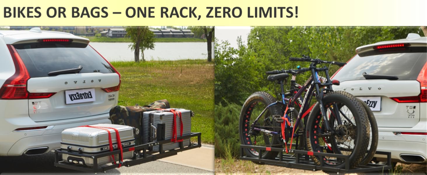 Amazon.com: Hitch-Mount Bike Rack for Ebike Heavy-Duty - Comes with Cargo Carrier Fits 2 ...