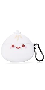 Amazon.com: Aleviker Cute AirPods Cases with Bear Keychain Cartoon Biscuit Bear Design Full ...