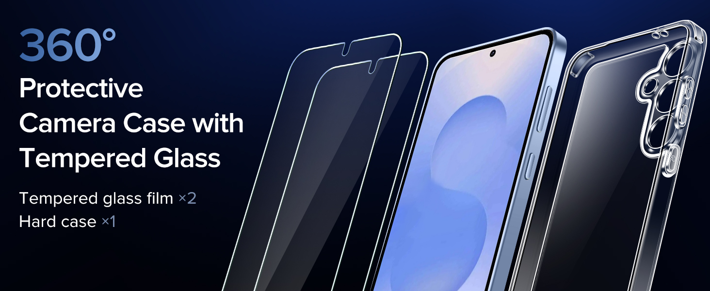 Amazon.com: ivoler 3-in-1 Case for Samsung Galaxy S25 Plus/ S25+ 5G 6.7” with 2 Pack Tempered ...