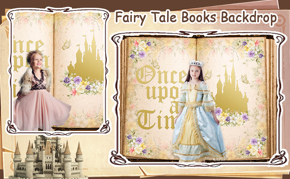 Amazon.com : AIBIIN 7x5ft Once Upon a Time Backdrop Fairy Tale Books ...