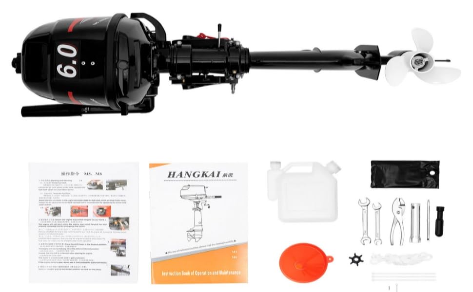 Amazon.com : DCEHKR 102CC Gas Power Outboard Motors 2-Stroke 6HP Boat Motor Heavy Duty Boat ...