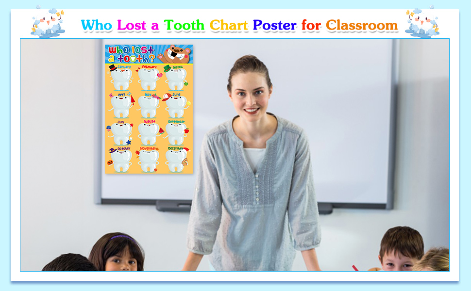 Amazon.com: D4DREAM Who Lost a Tooth Poster Chart 11"x 16.5" Confetti ...