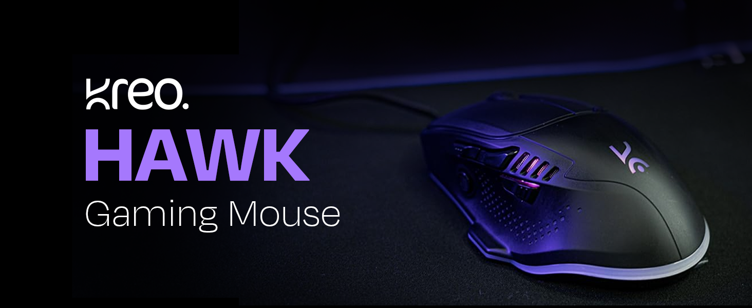 Amazon.in: Buy Kreo Hawk RGB Gaming Mouse | 8 Programmable Buttons | 12400 DPI | PMW3327 Sensor ...
