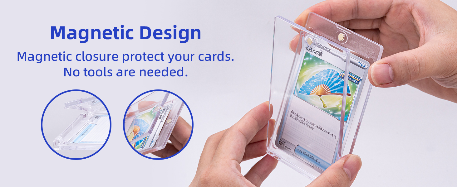 Mcbazel 35PT Magnetic Card Holder,Magnetic Trading Card Holders(Box of 10),Game Card Case Hard ...
