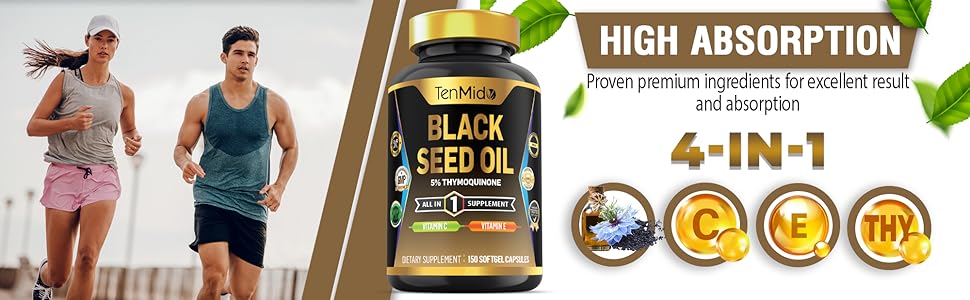 Amazon.com: Tenmido Black Seed Oil Capsules Supplement - 4in1 Formula - Combine with Vitamin C ...