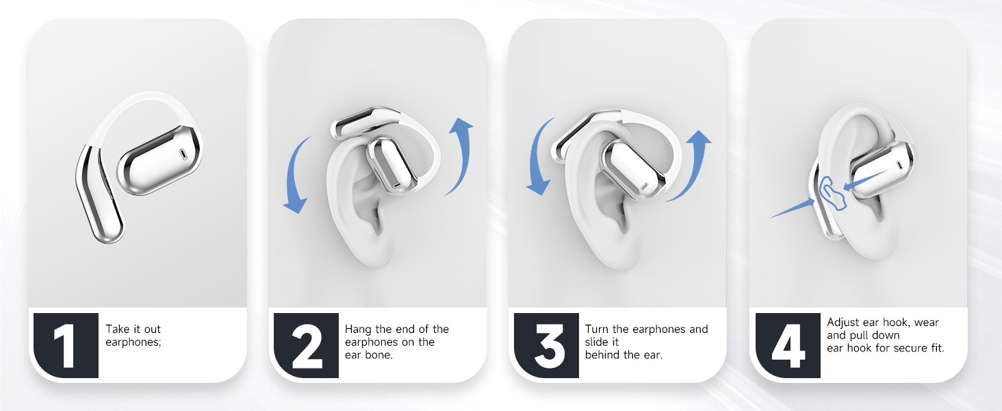 Amazon.com: KESIEME Intelligent Touch Screen Open Ear Earbuds Bluetooth ...