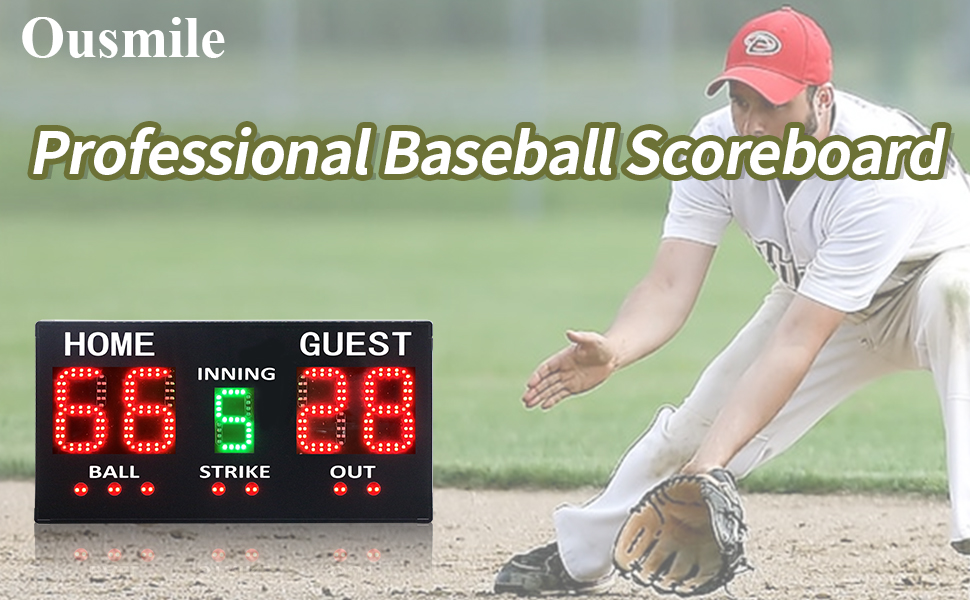Amazon.com : Ousmile Portable Baseball Digital Scoreboard with Remote ...