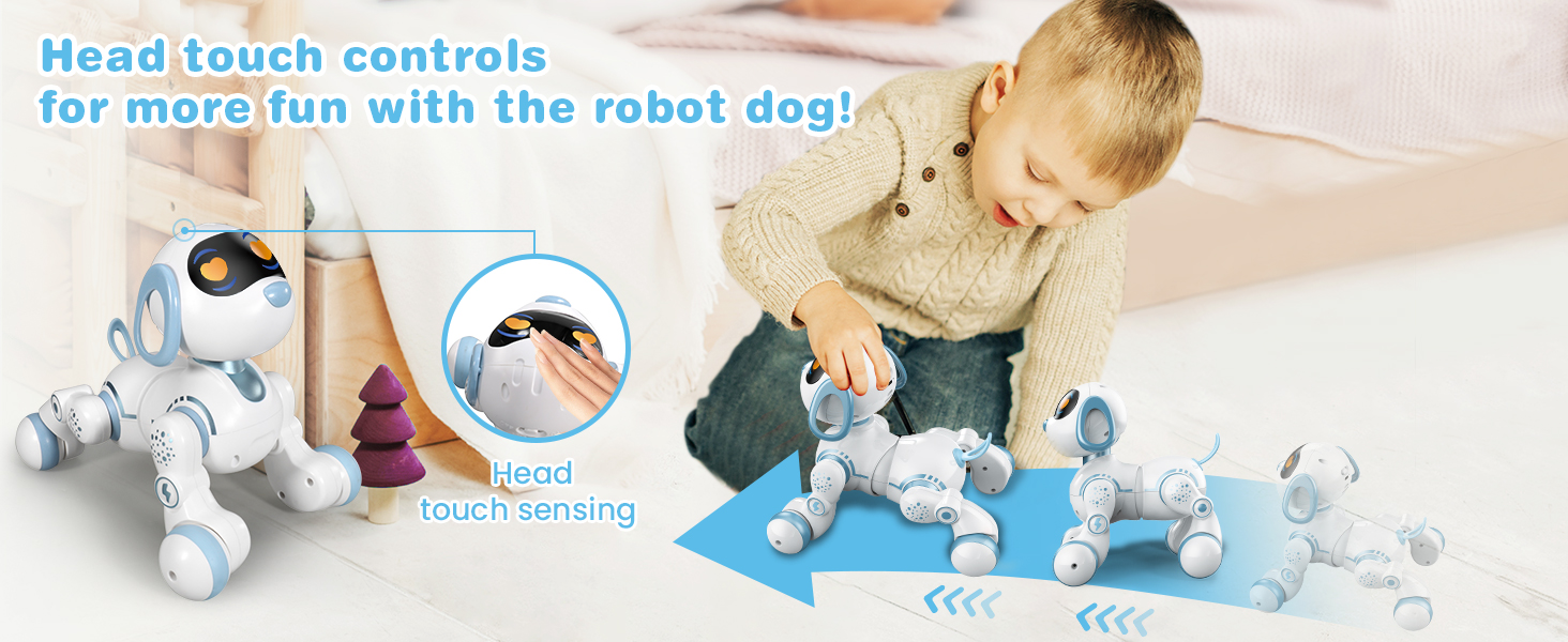 Amazon.com: Robot Dog, Remote Control Dog for Kids with Head Touch Sensing and Music Function ...