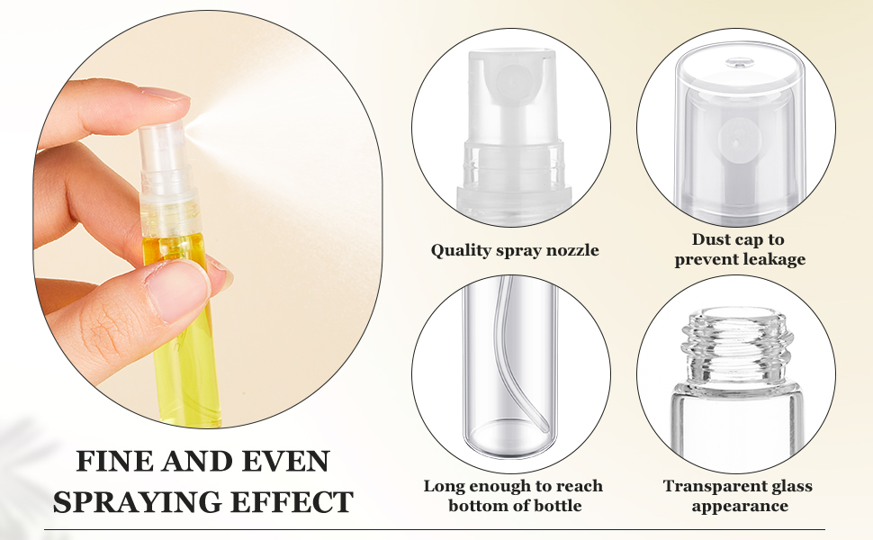Amazon.com: Zhehao 200 Pcs Mini Spray Bottles 5 ml, 10 ml Clear Glass Perfume Bottles Refillable ...