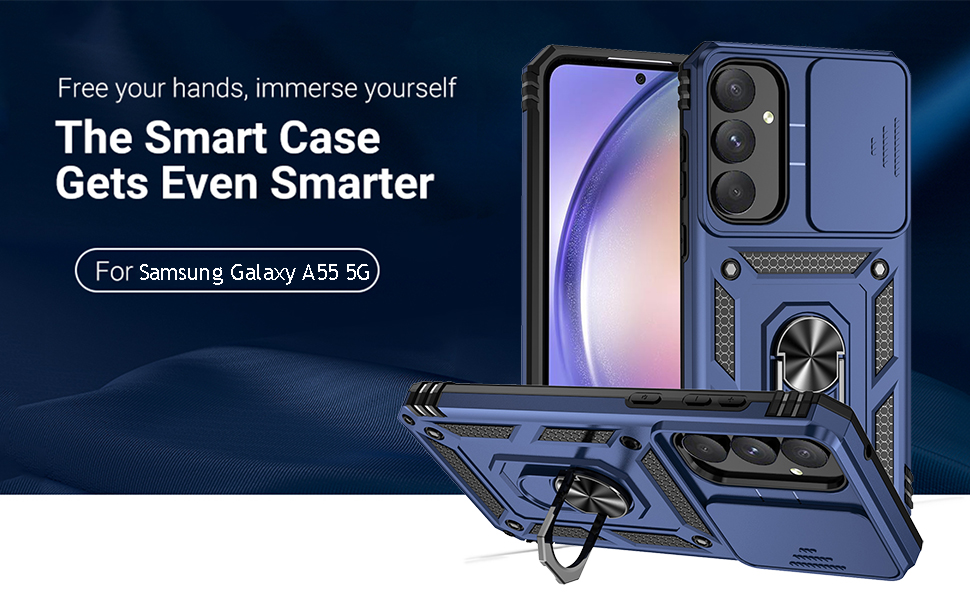 Amazon.com: Funda para Samsung Galaxy A55 5G con cubierta para lente de cámara, protector de ...