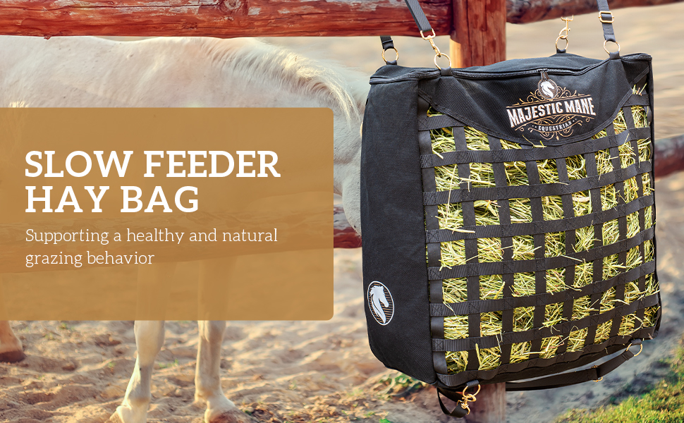 Amazon.com: MajesticMane Slow Feeder Bags for Horses or Goats - Premium Dual-Sided Hay Bag with ...