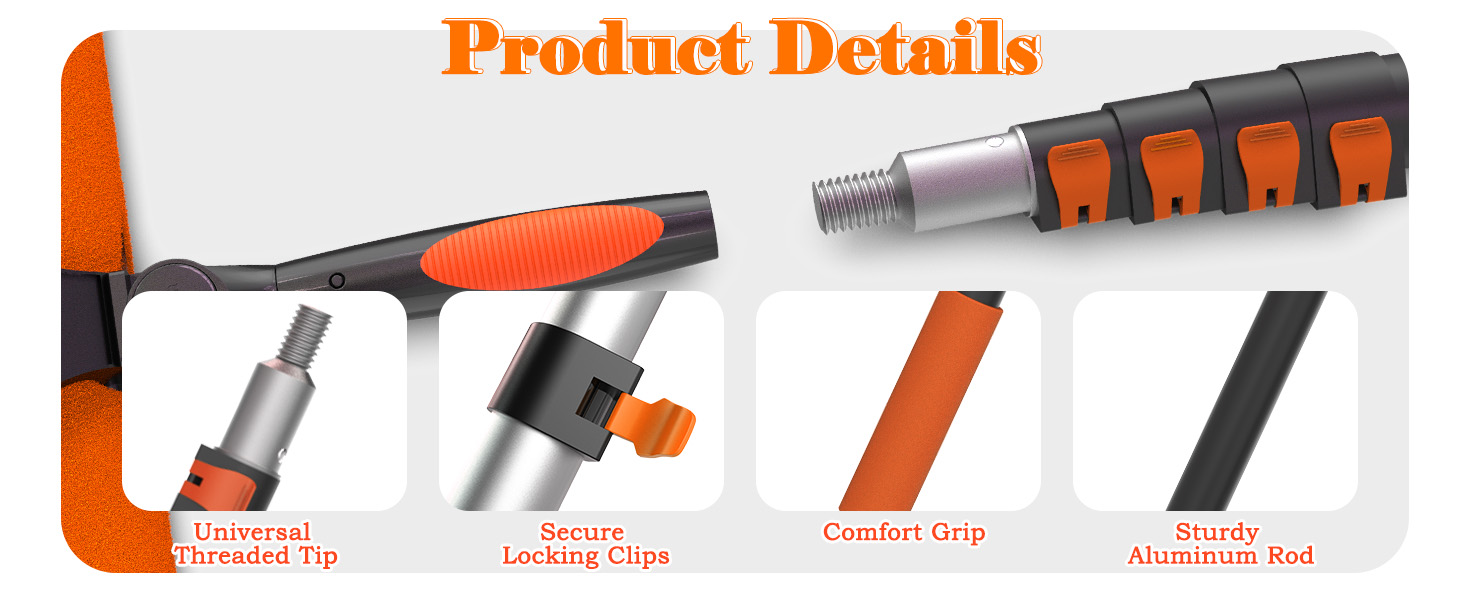 Amazon.com: LAANPOLE 26FT High Reach Duster Cleaning Kit with Extension Pole, High Ceiling Fan ...