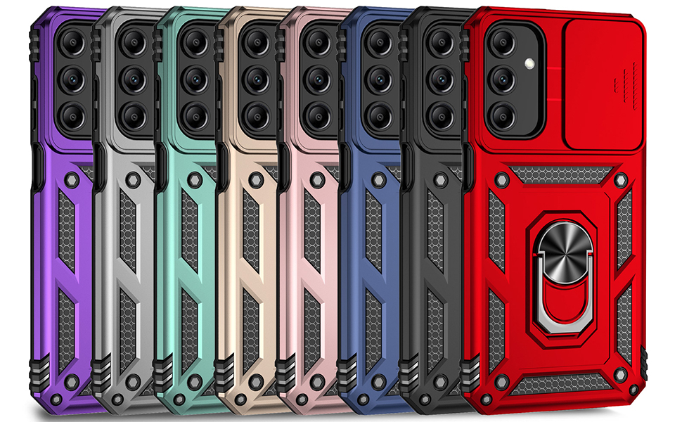 Amazon.com: PUSHIMEI for Samsung Galaxy A25 5G Case with Slide Camera Cover HD Screen Protector ...