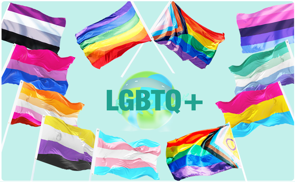 Amazon.com: GeeRic 10 Pack Bisexual Stick Flags Mini,Small Rainbow ...