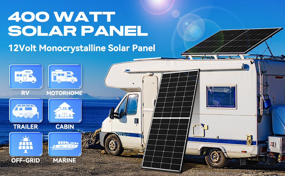 Amazon.com : 400 Watt Solar Panel N-Type 400w Solar Panel 25% High Efficiency 10BB Busbar-Less ...