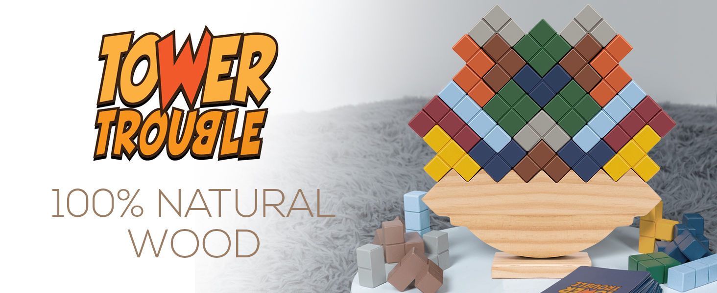 Amazon.com: PATHFINDER PANDAS Tower Stack Game - 32PCS Wooden Balance ...