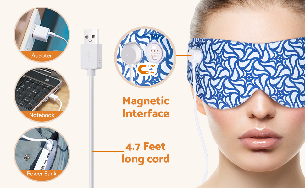 Heated Eye Mask for Dry Eyes, Warm Eye Compress Mask, USB Electric Eye Heating Pad Warming ...