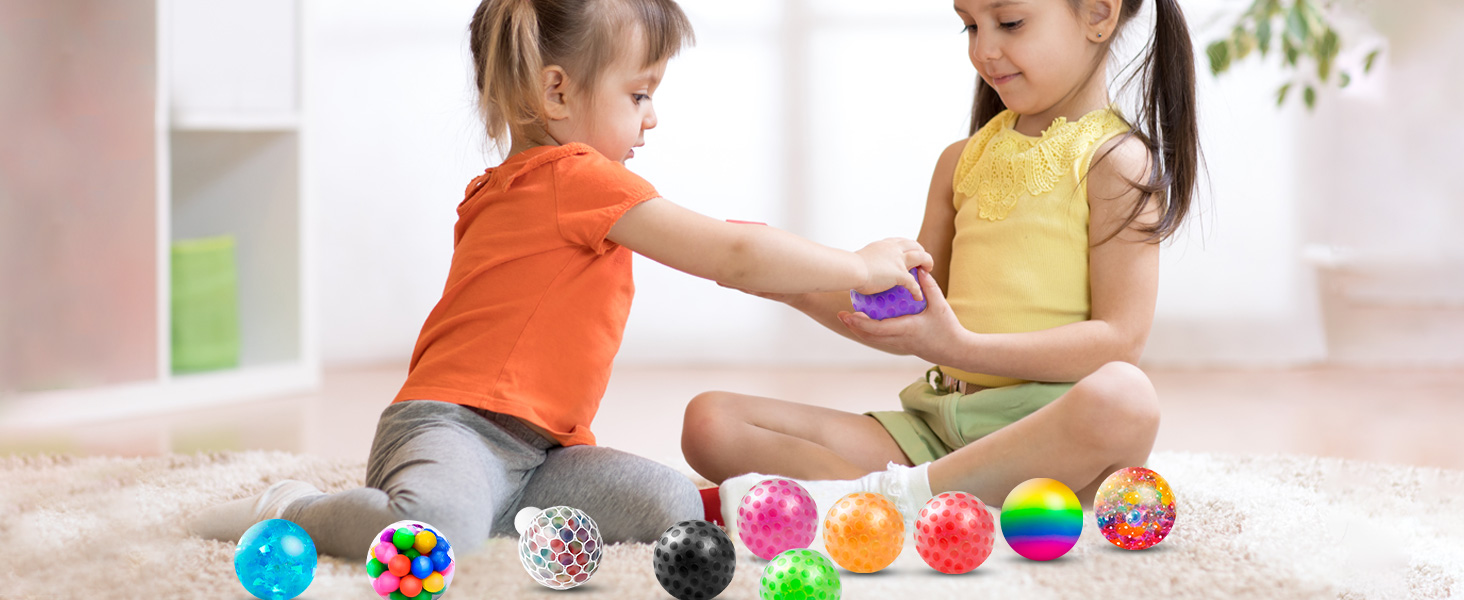 Hapitoys Sensory Stress Balls Set Fidget Toys, Squishy Stress Relief Ball, 12 Pack Squeeze Ball ...
