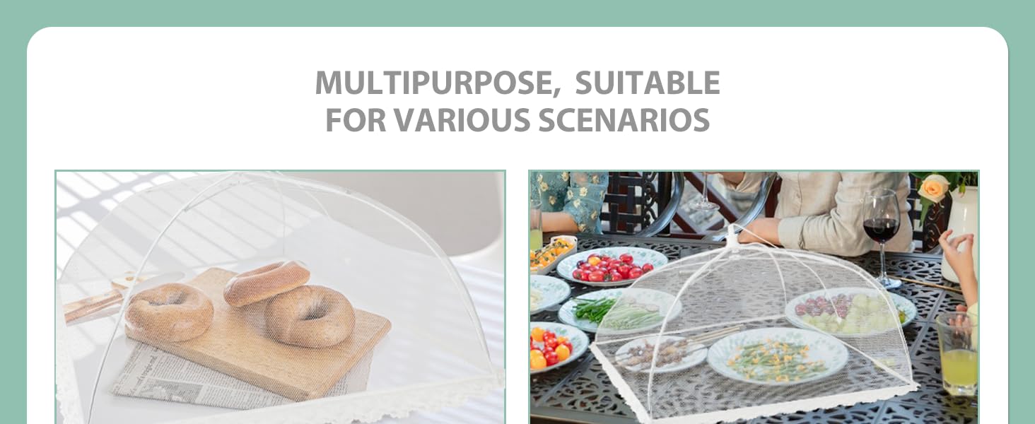 Amazon.com: Food Covers for Outside Mesh, 17''×17'' Pop-Up Mesh Food Net Tents for Indoor ...