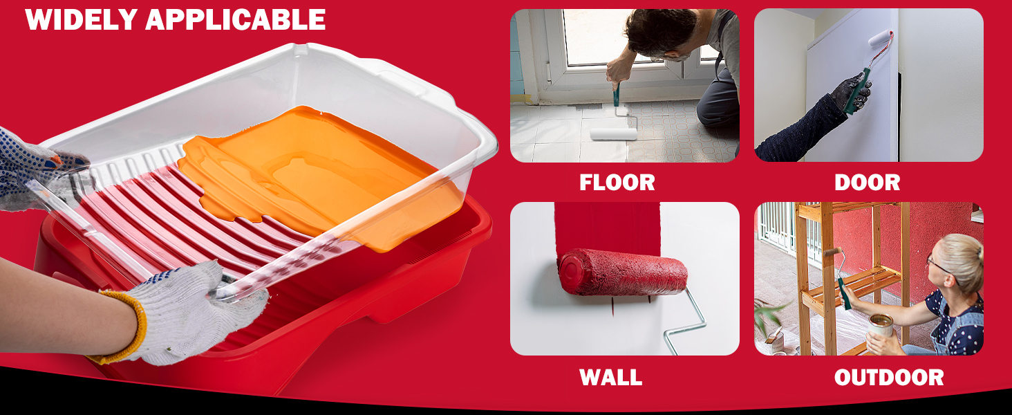 Amazon.com: Mister Rui 9 Inch Paint Tray with Liner, 21 Pack, Sturdy Plastic Paint Tray with 20 ...