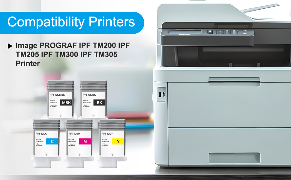 Amazon.com: PFI120 Ink Tank Bundle Replacement for Canon PF-120 PF 120 PFI120MBK PFI120BK ...