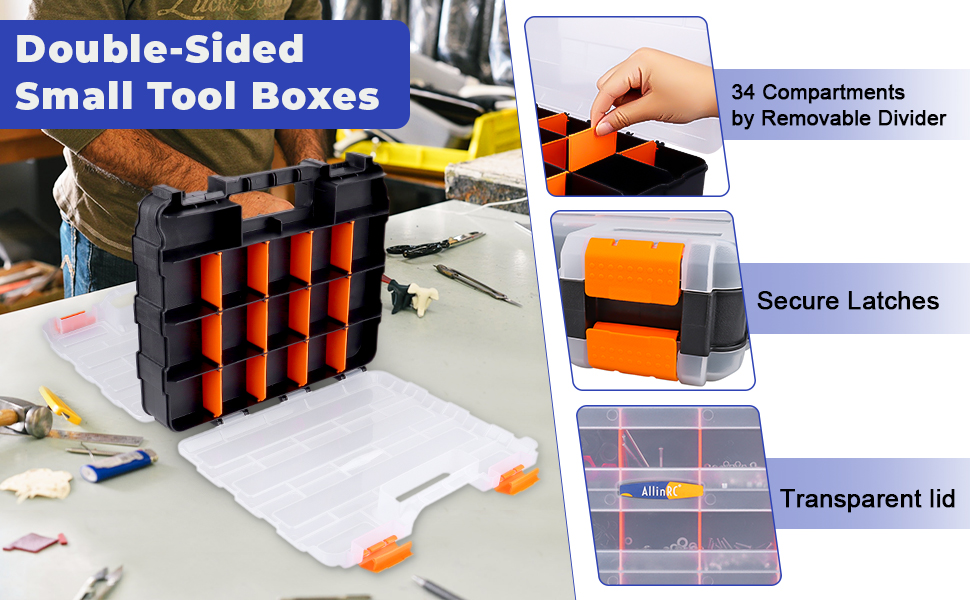 AllinRC Small Parts Organizer Double Sided Parts Organizer with ...