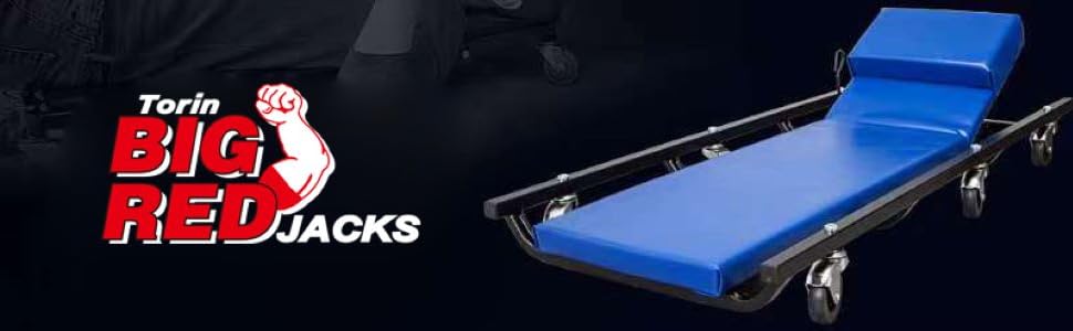 Amazon.com: BIG RED 40" Padded Rolling Garage/Shop Creeper with Adjustable Headrest and 6 ...