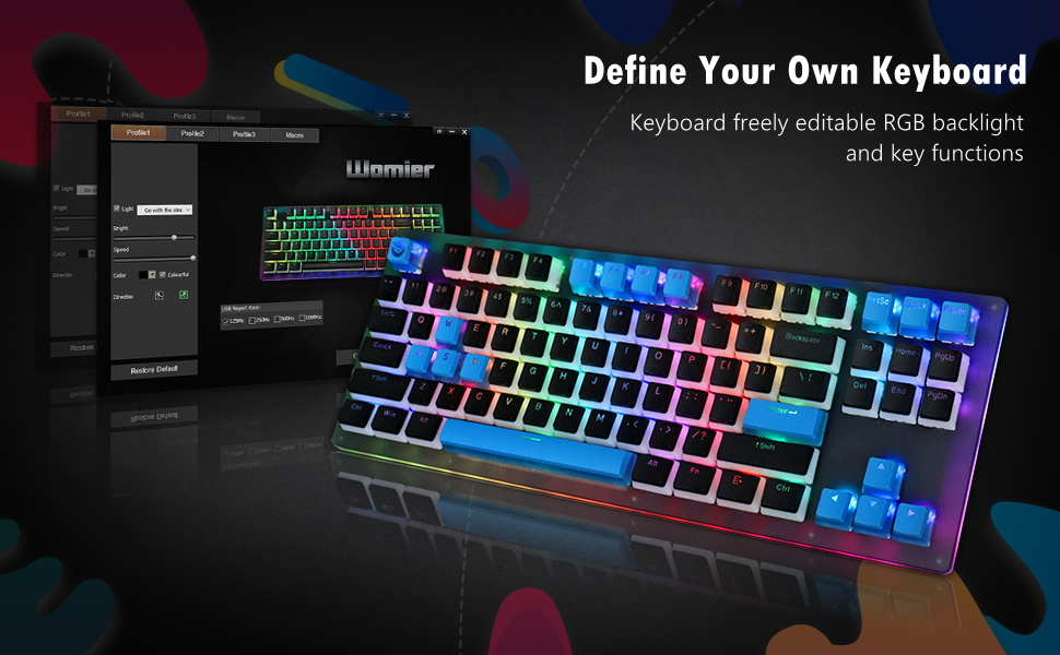 Amazon.com: XVX Womier K87 PRO TKL Mechanical Keyboard, Hot Swappable Keyboard with Pudding ...