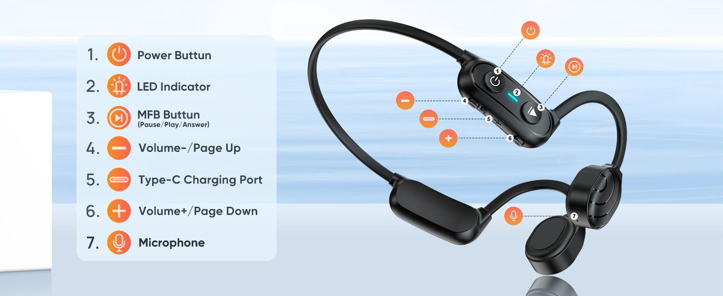 Bone Conduction Headphones Bluetooth, Open Ear Earbuds with Mic ...