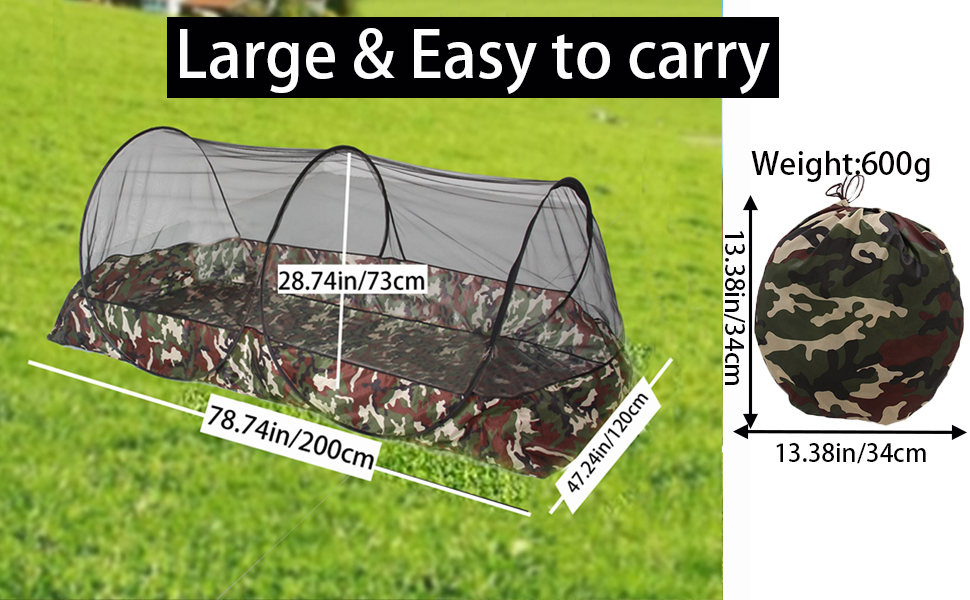 Amazon.com: CMINGJ Portable Mosquito Net Foldable Pop-Up Travel Mosquito Net for Bed Free ...