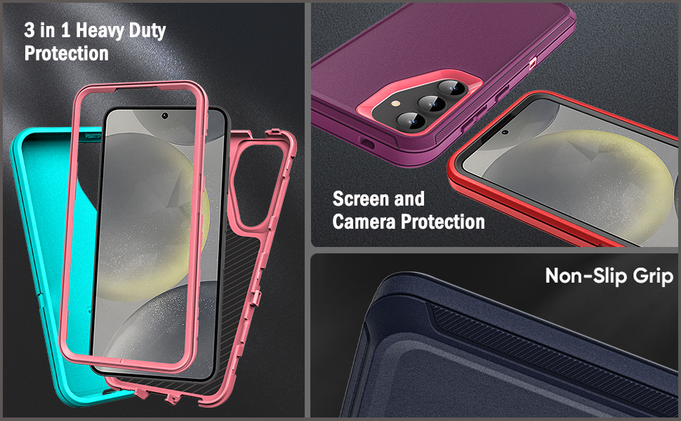 Amazon.com: YKHJKLEC for Samsung Galaxy S24 Case, with 2Pcs [Self Healing Flexible TPU Screen ...