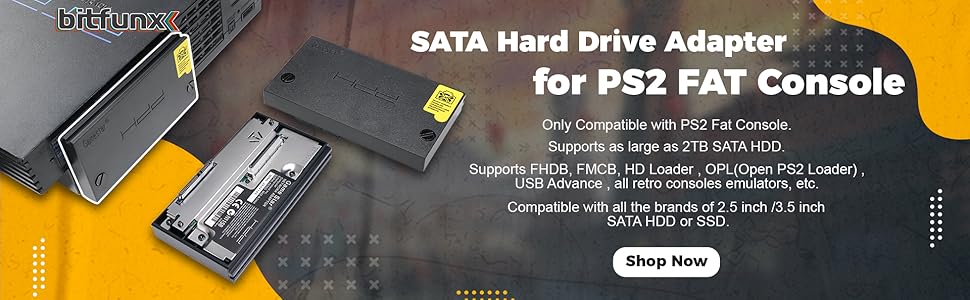 Amazon.com: BITFUNX PS2 Hard Drive Adapter - Supports Up to 2TB Storage for Game Backups ...