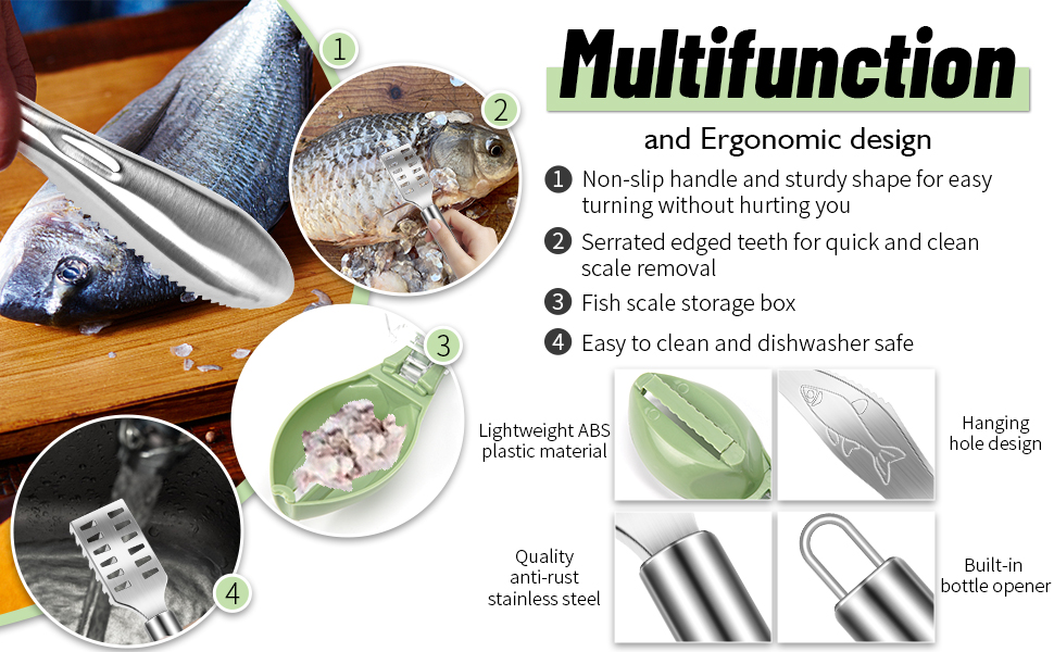 Amazon.com: 4Pcs Fish Scale Remover, Stainless Steel Fish Scaler Fish Cleaning Kit - Fish ...