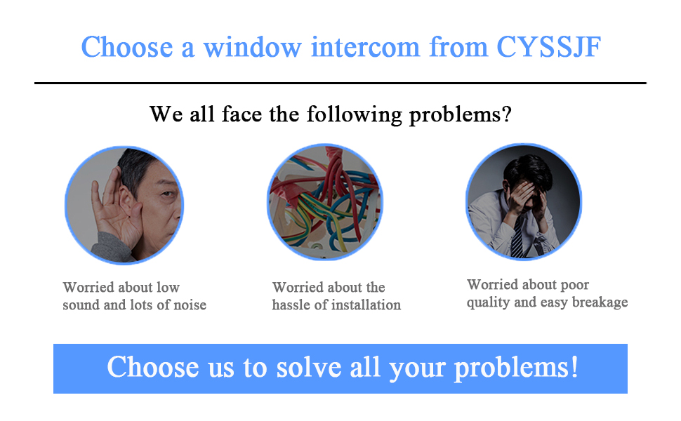 CYSSJF Window Intercom System | Counter Window Intercom Speaker Through Glass Communication, Two ...