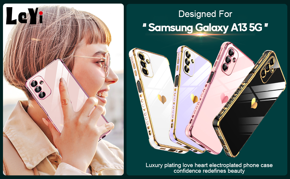 Amazon.com: LeYi for Galaxy A13-5G Phone case: [2 Pcs] Screen Protector, for Women Girl Love ...