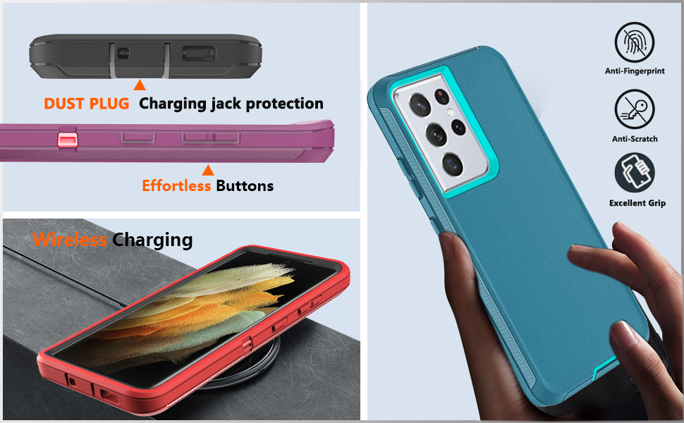 Amazon.com: HONG-AMY for S21 Ultra Case, Samsung Galaxy S21 Ultra Case with Self Healing ...